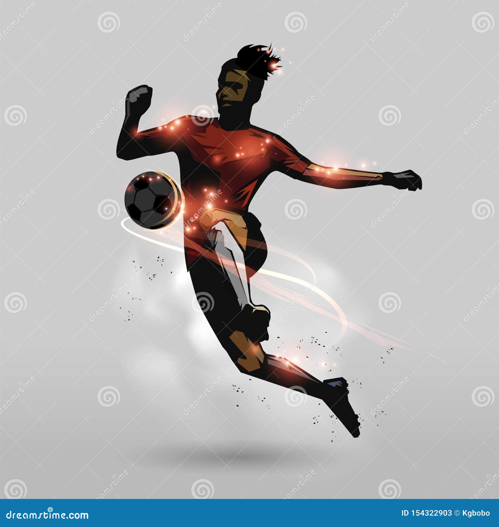 Soccer player knees touch stock vector. Illustration of jumping - 154322903