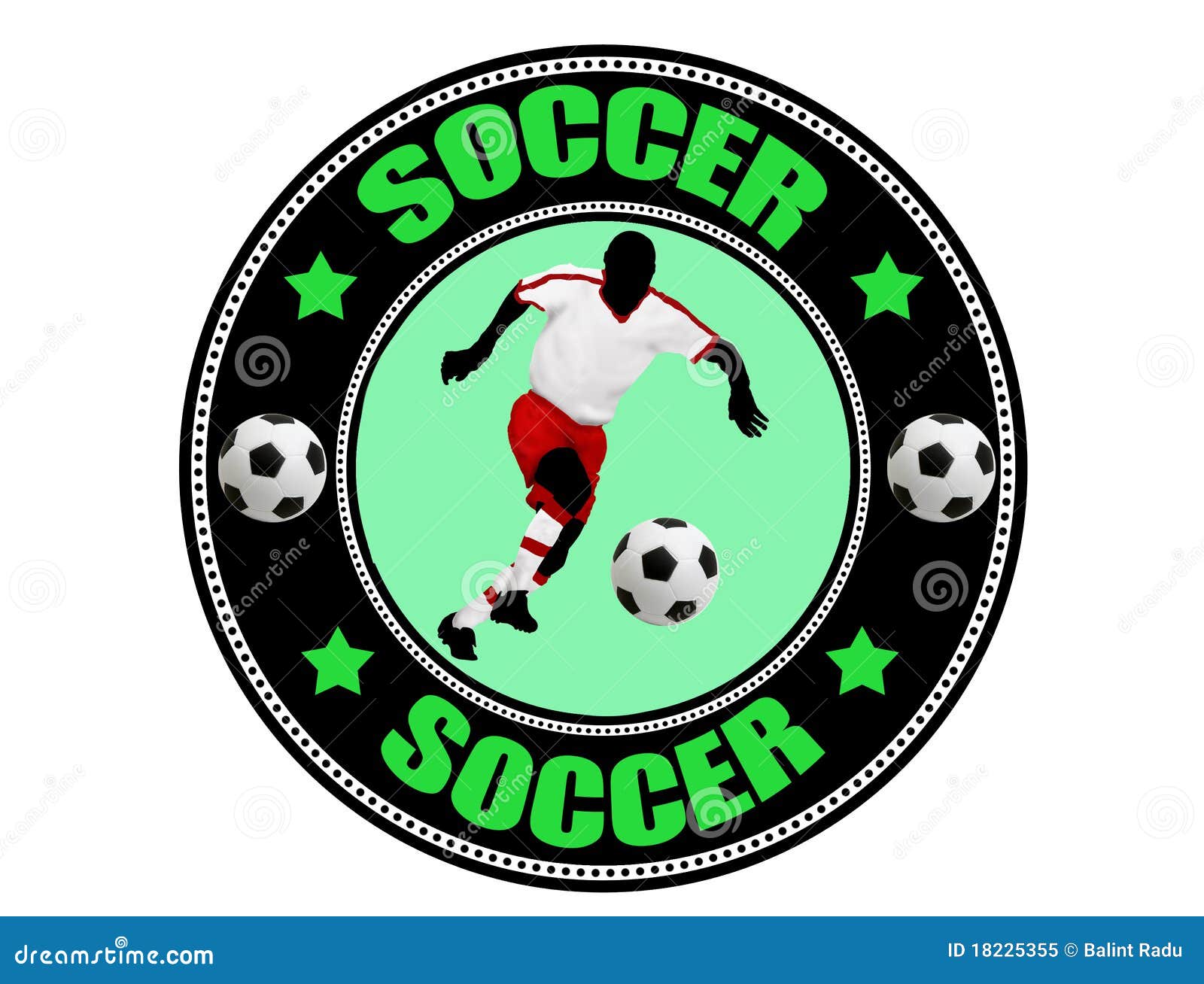 Soccer label stock vector. Illustration of post, ball - 18225355