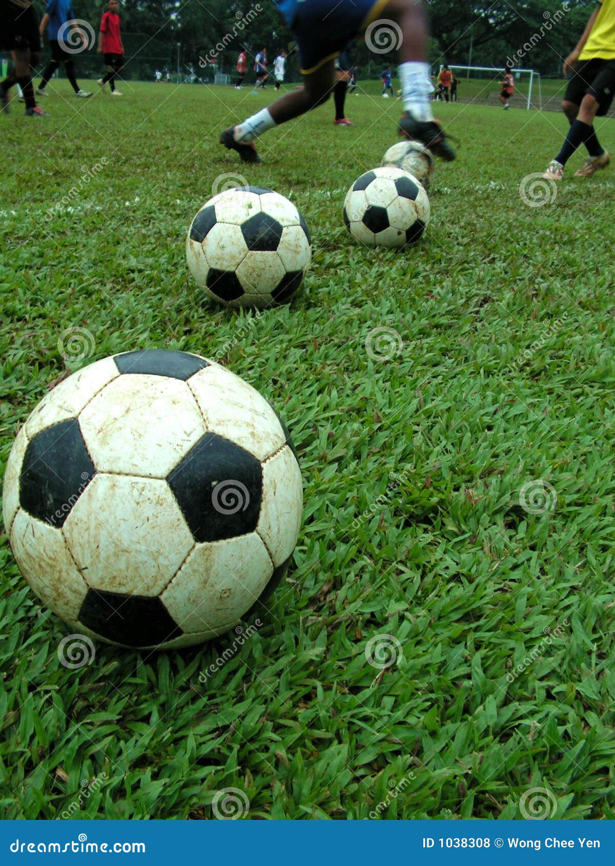 Soccer match and balls stock photo. Image of balls, game - 1038308