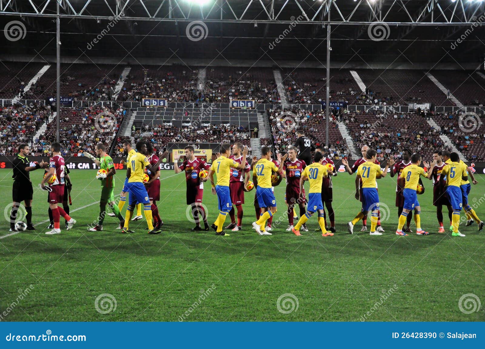 Soccer match beginning editorial image. Image of athlete - 26428390