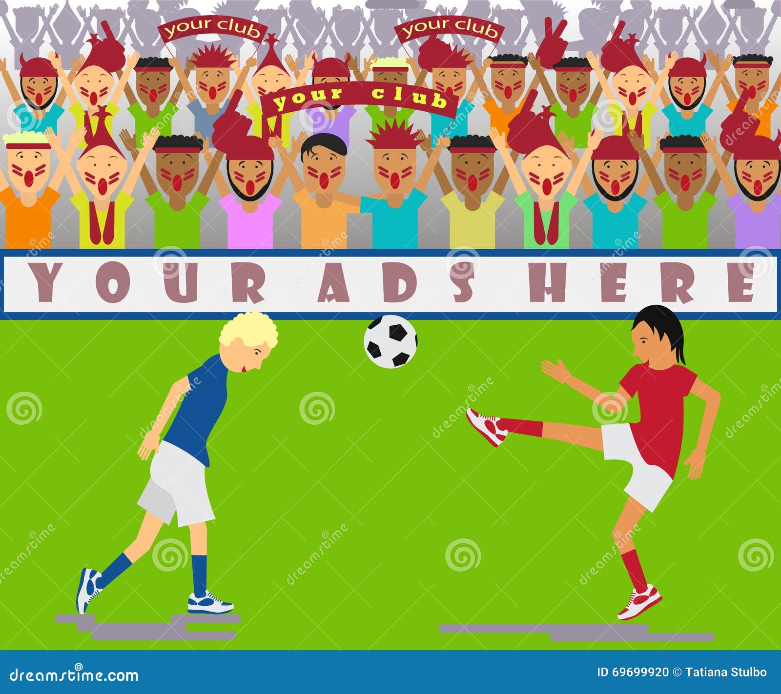 Soccer match stock vector. Illustration of element, drawing - 69699920