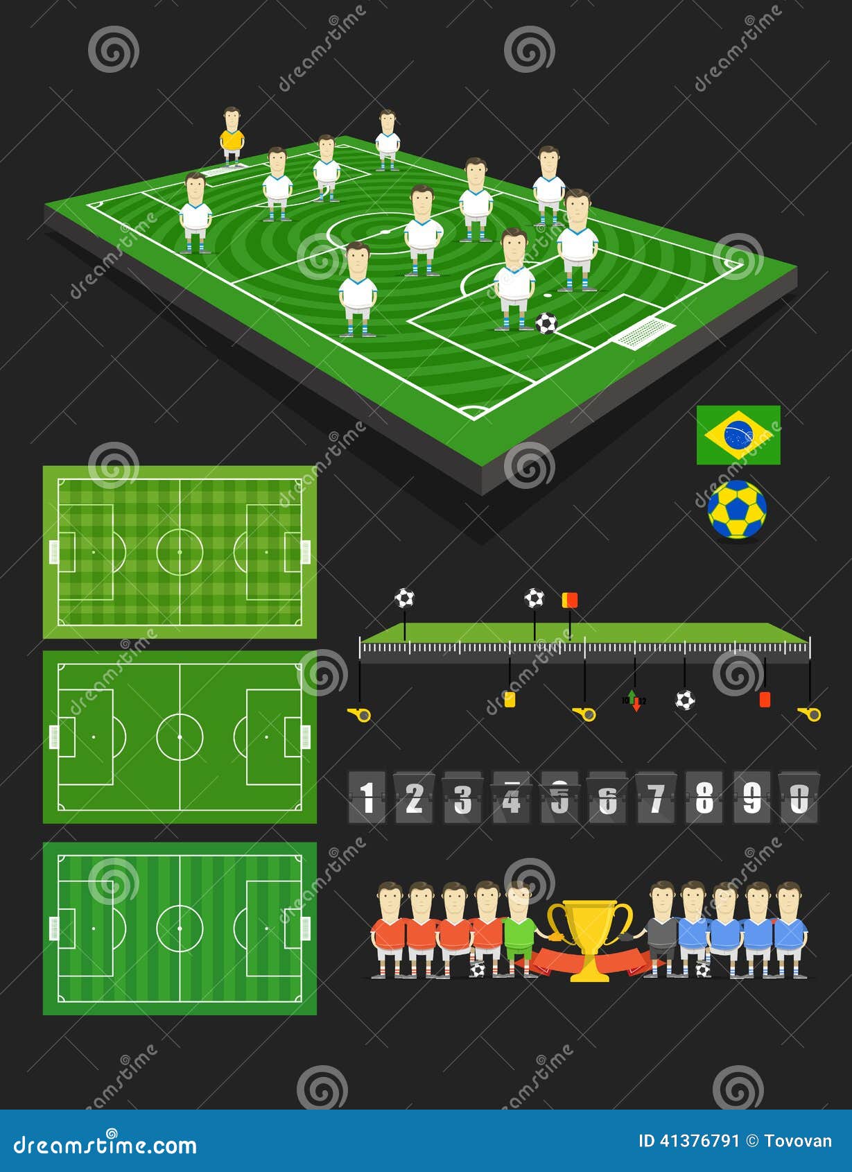 Soccer Match Infographic Elements Stock Vector - Illustration of match ...