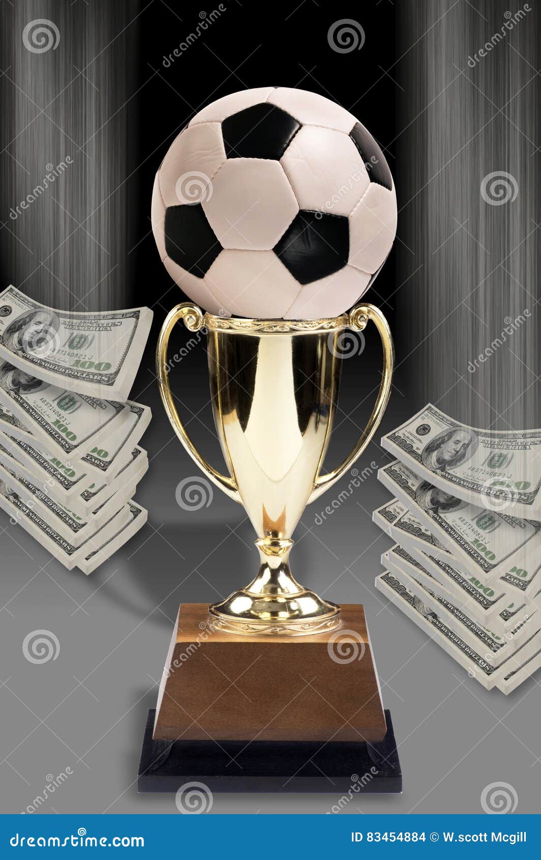 Soccer and Money. stock photo. Image of luxury, metallic - 83454884