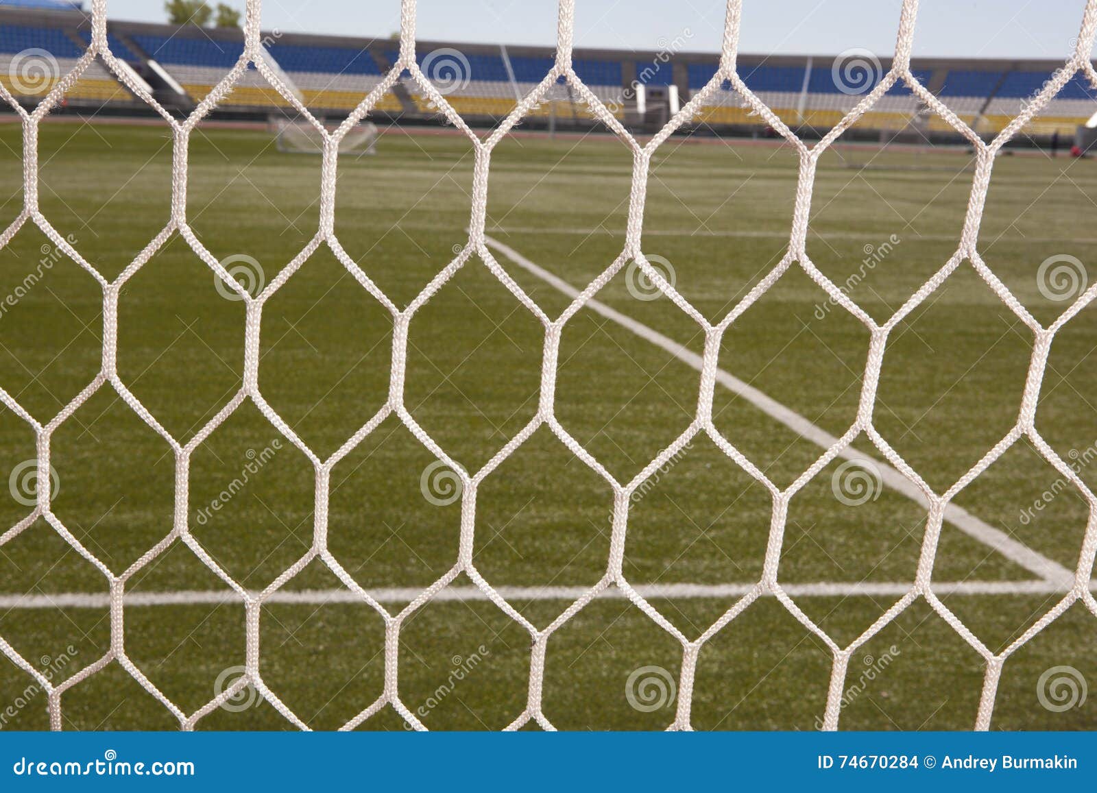 Soccer Net at Soccer Stadium Stock Photo - Image of exercising, green ...