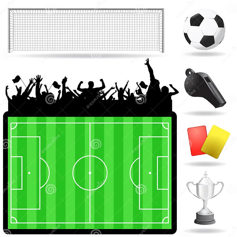 Soccer objects vector stock vector. Illustration of court - 5323861