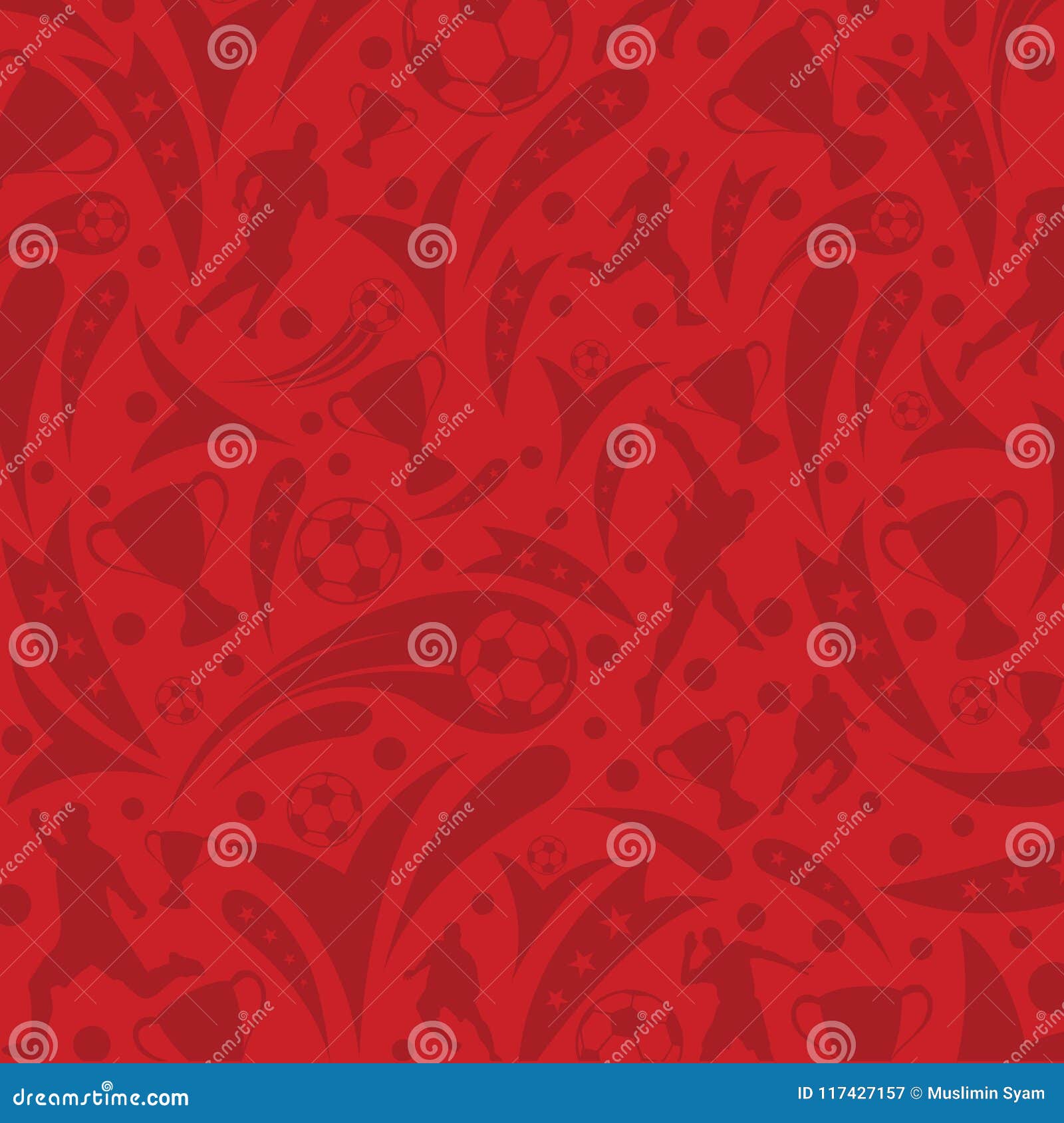 Soccer Pattern Red Background. Vector Illustration Stock Vector ...