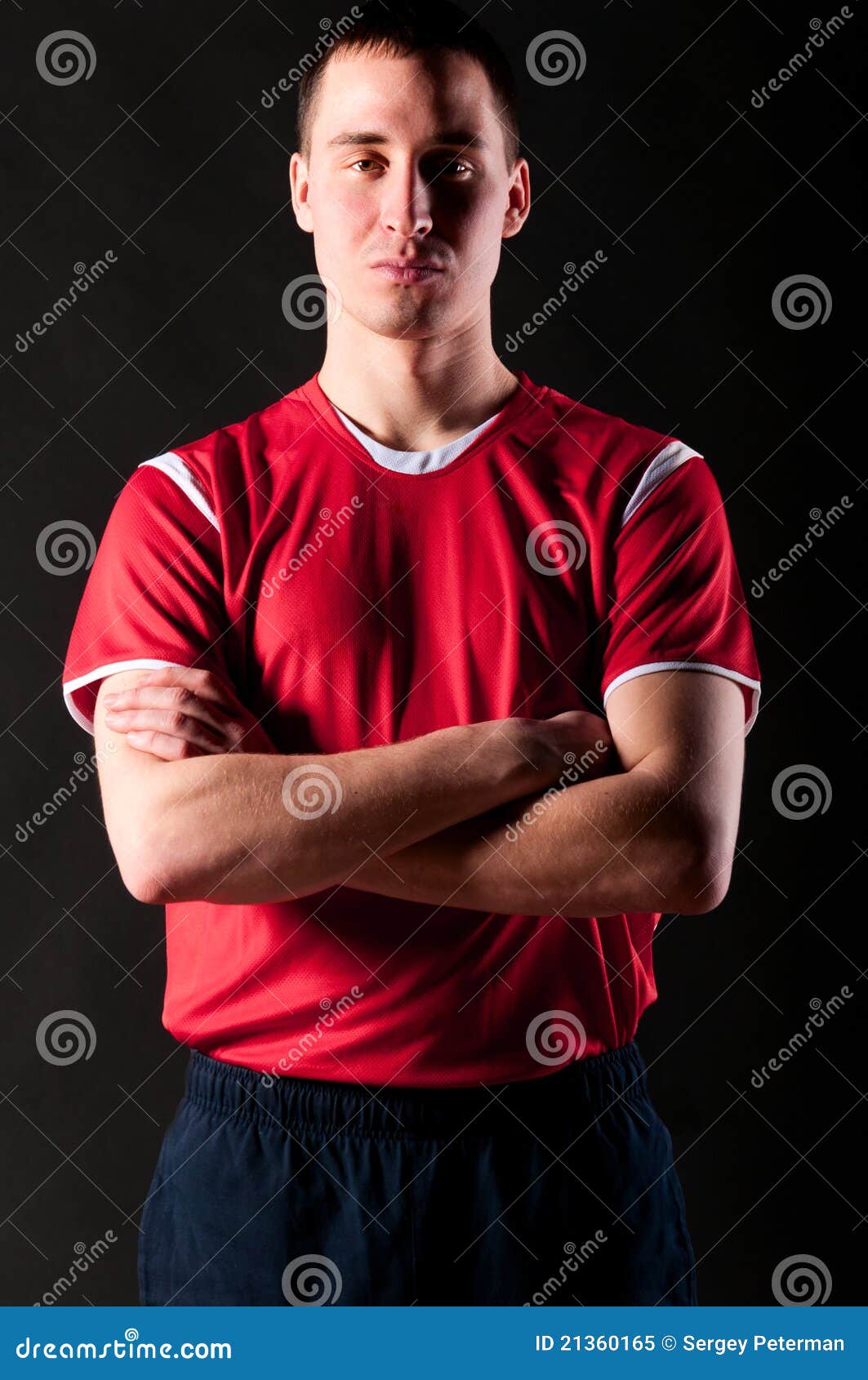 Soccer player stock image. Image of looking, folded, face - 21360165