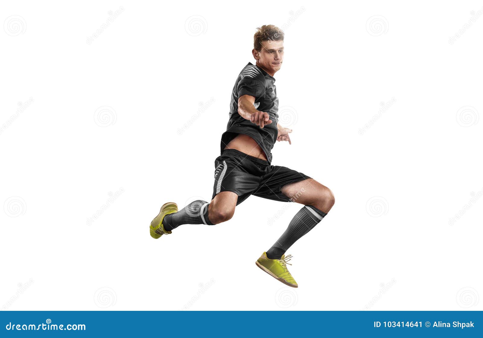 Soccer Player in Action on Isolation Stock Image - Image of activity ...