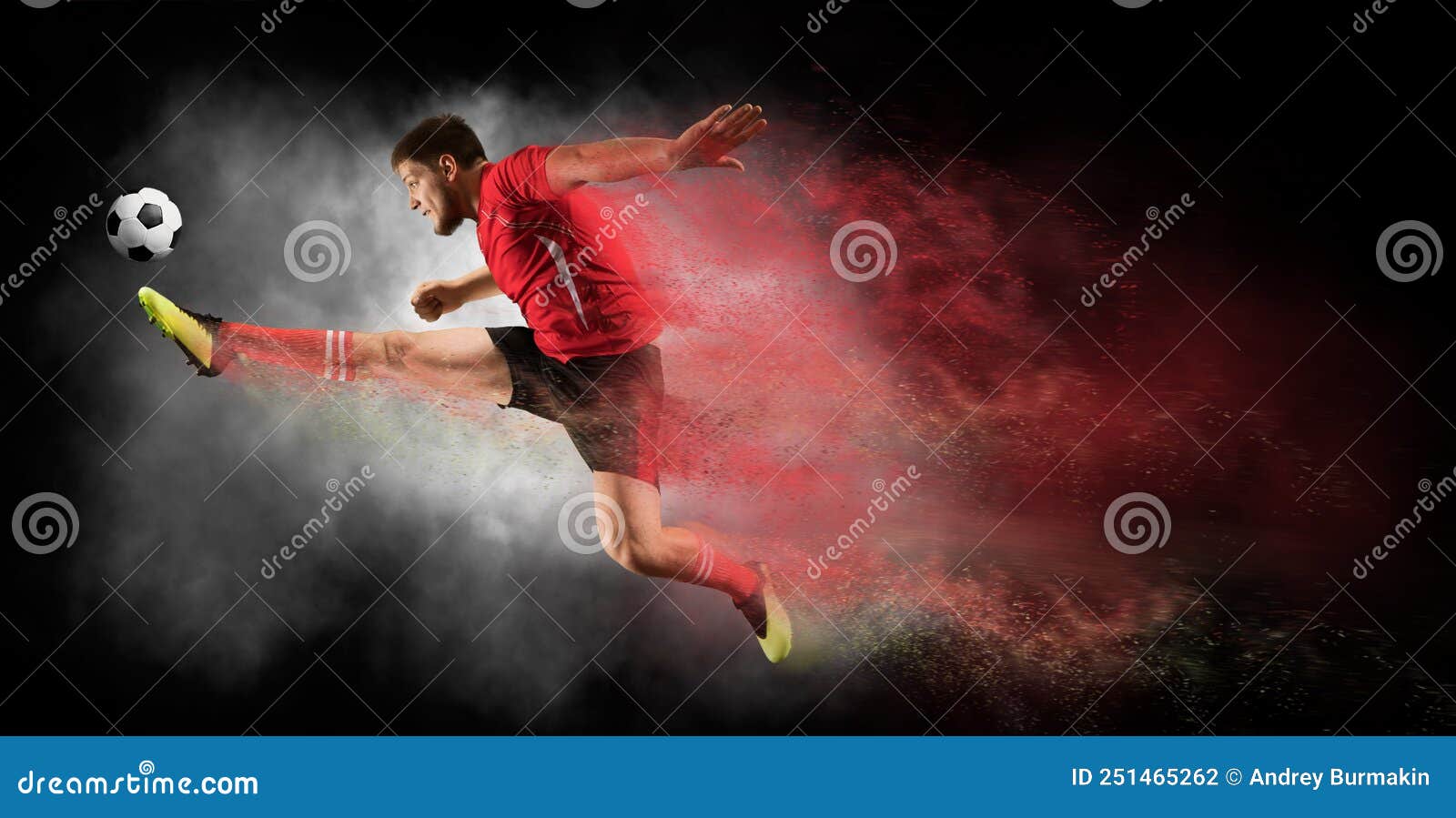 Soccer player in action stock photo. Image of movement - 251465262