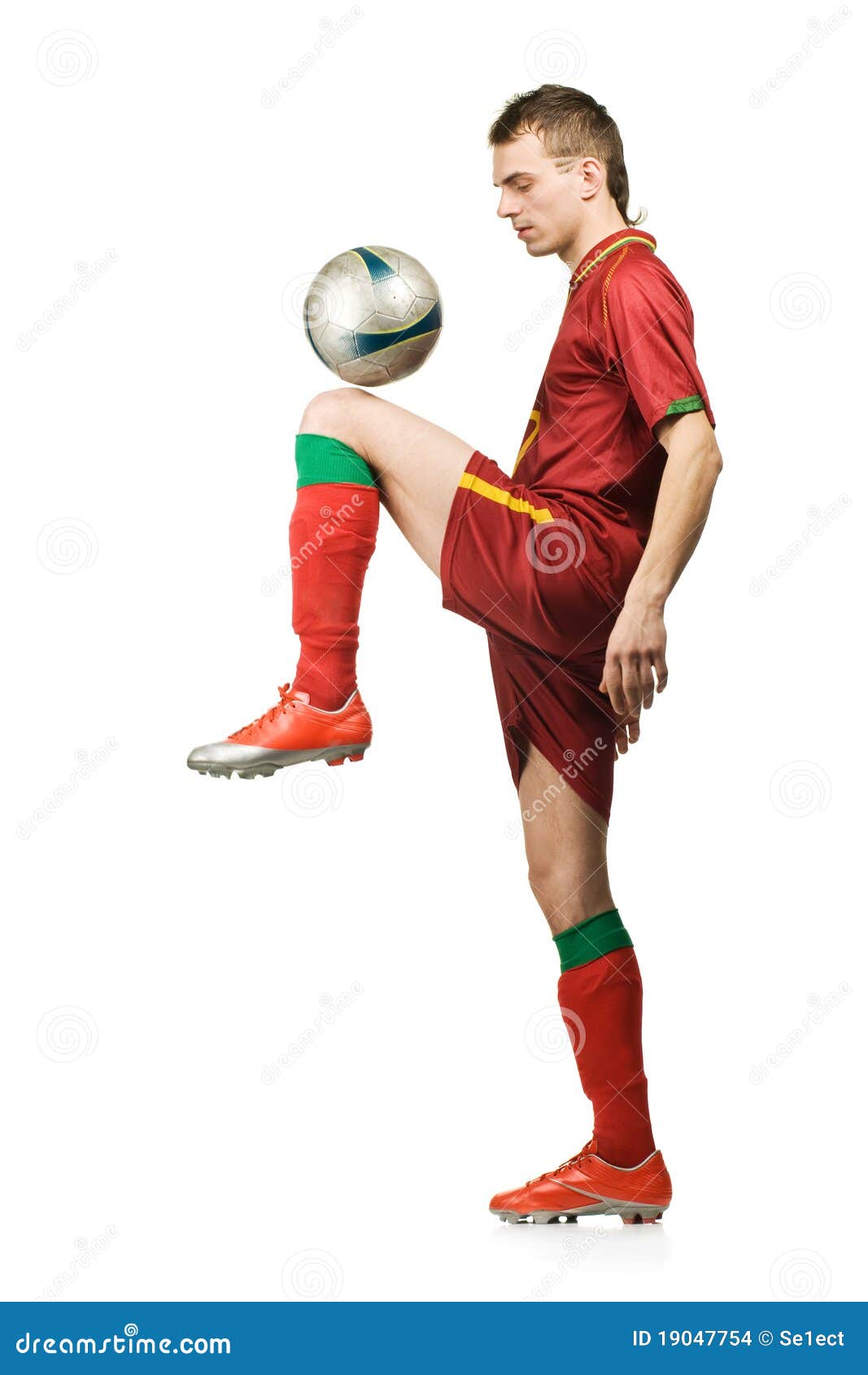 Soccer player with ball stock photo. Image of soccer - 19047754