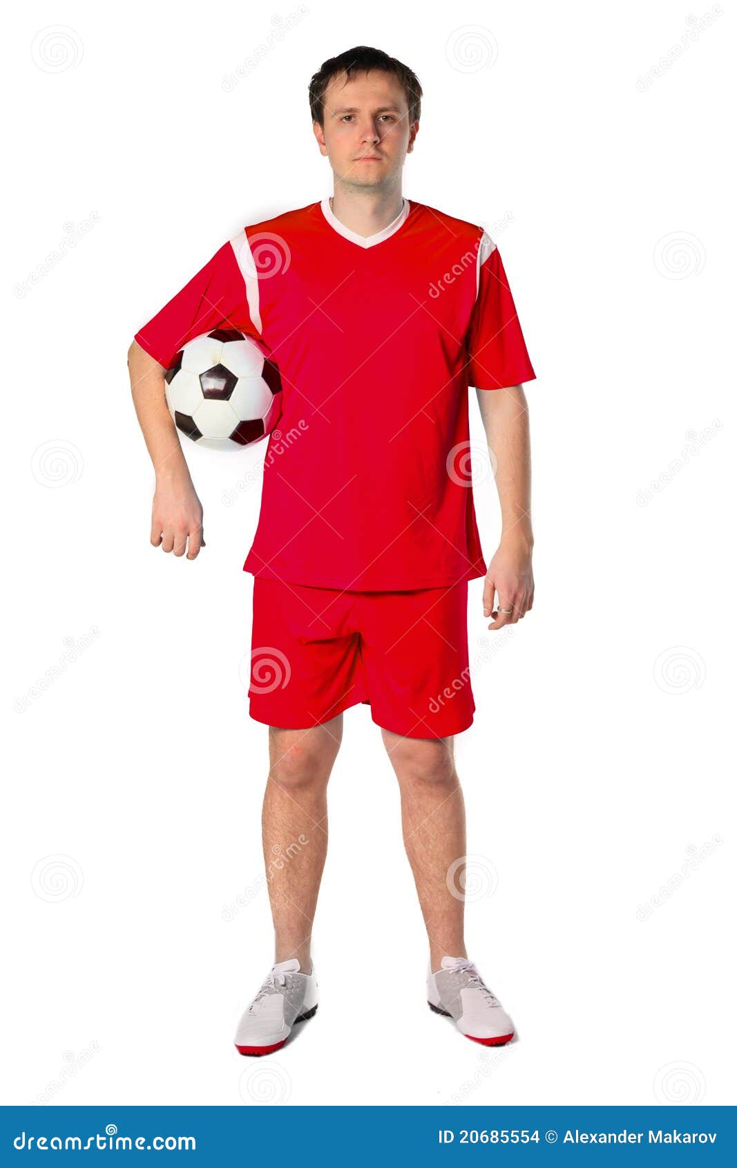 Soccer player with ball stock photo. Image of shirt, length - 20685554