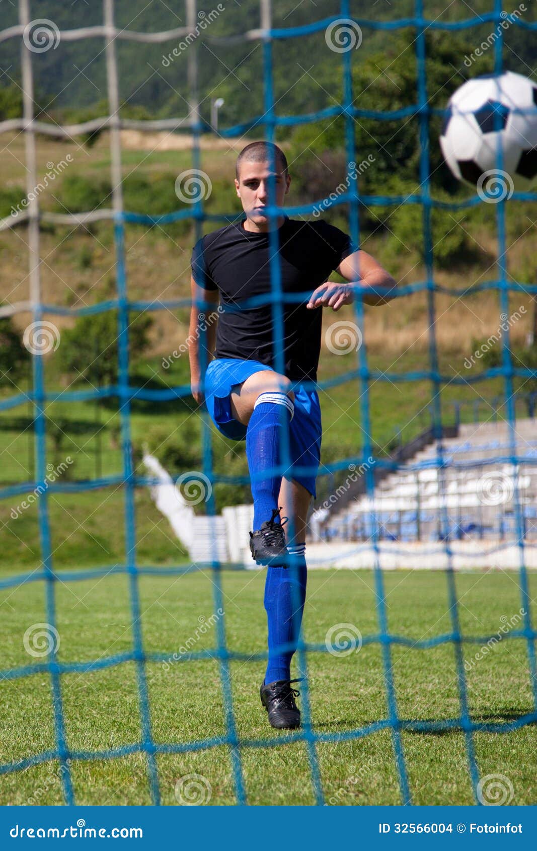 Soccer player stock photo. Image of person, ball, grass - 32566004
