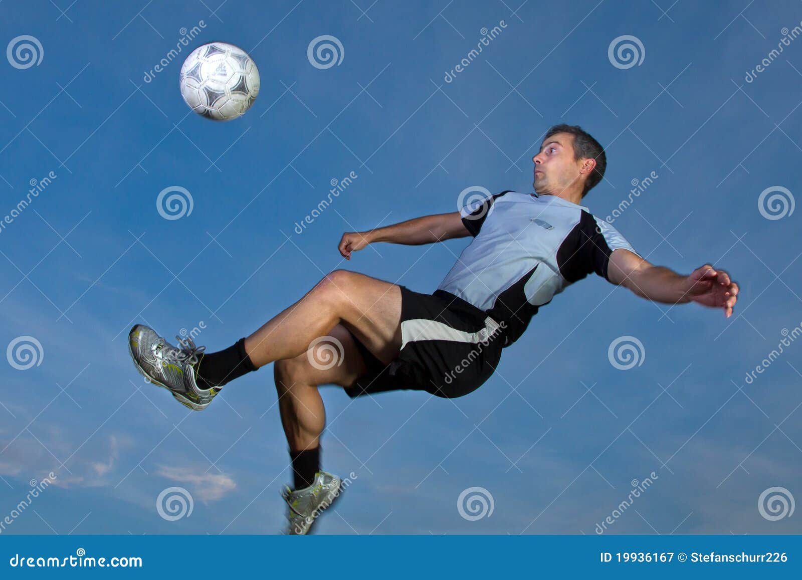 Soccer Player in a Bicycle Kick Stock Image - Image of soccer ...
