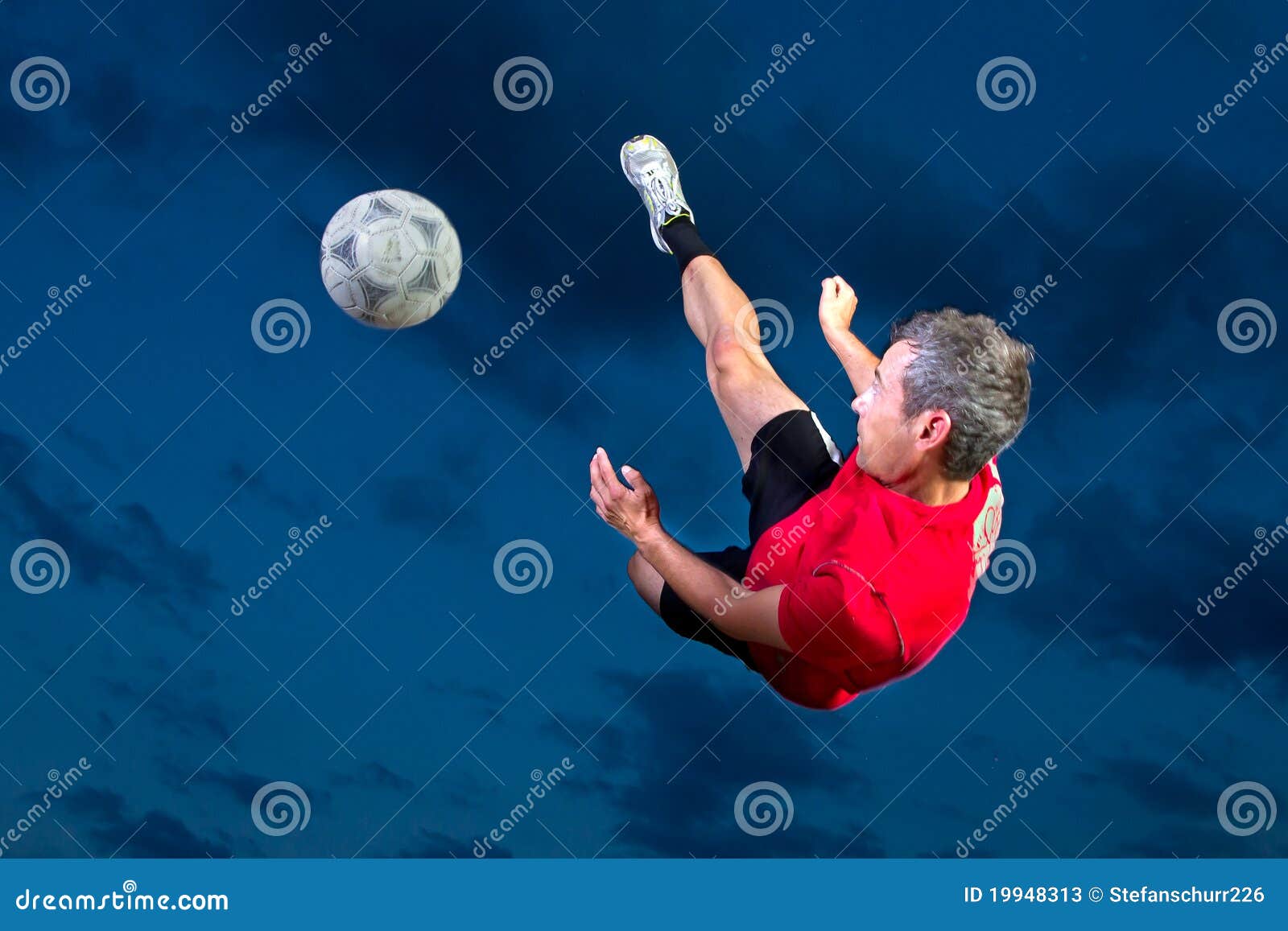 Soccer Player in a Bicycle Kick Stock Image - Image of motion, contest ...