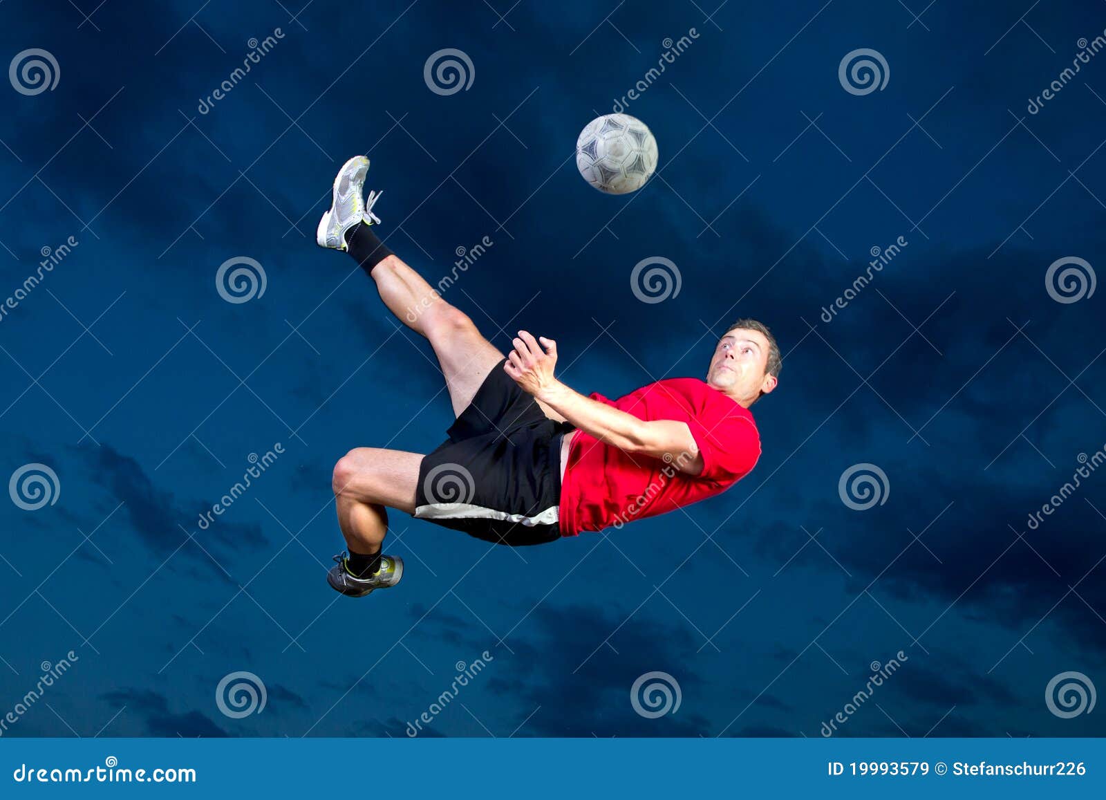 Soccer Player in a Bicycle Kick Stock Image - Image of sports, active ...