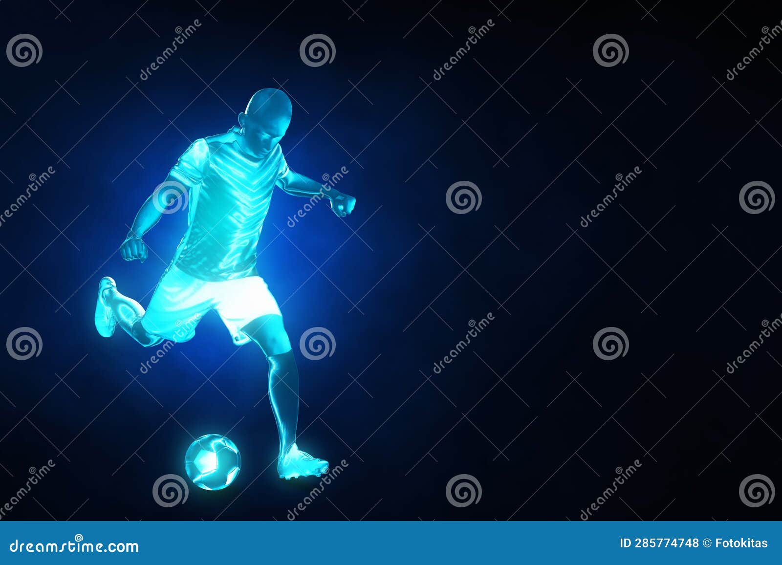 Soccer Player on Blue Backgrounds Stock Photo - Image of championship ...