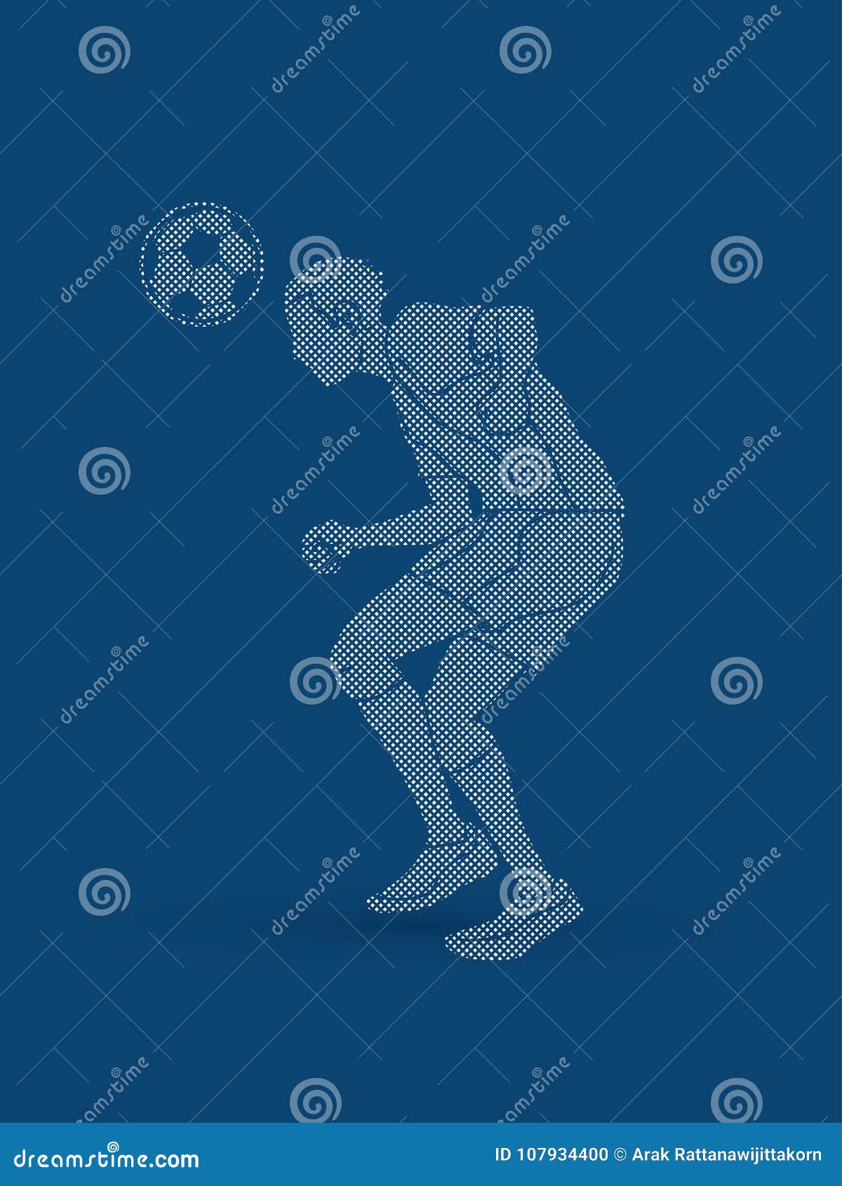 Soccer Player Bouncing a Ball Action Graphic Vector Stock Vector ...