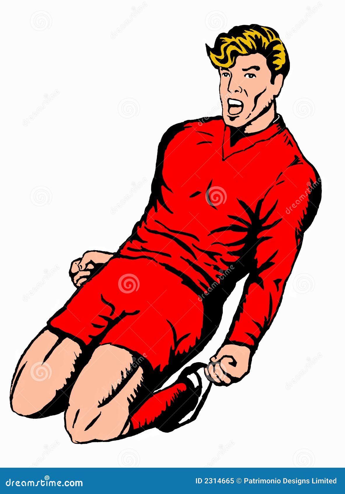 Soccer Player Celebrating_red Stock Illustration - Illustration of ...