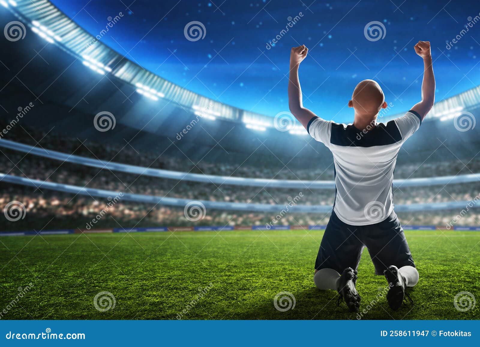 Soccer Player Celebration on the Stadium Stock Image - Image of league ...