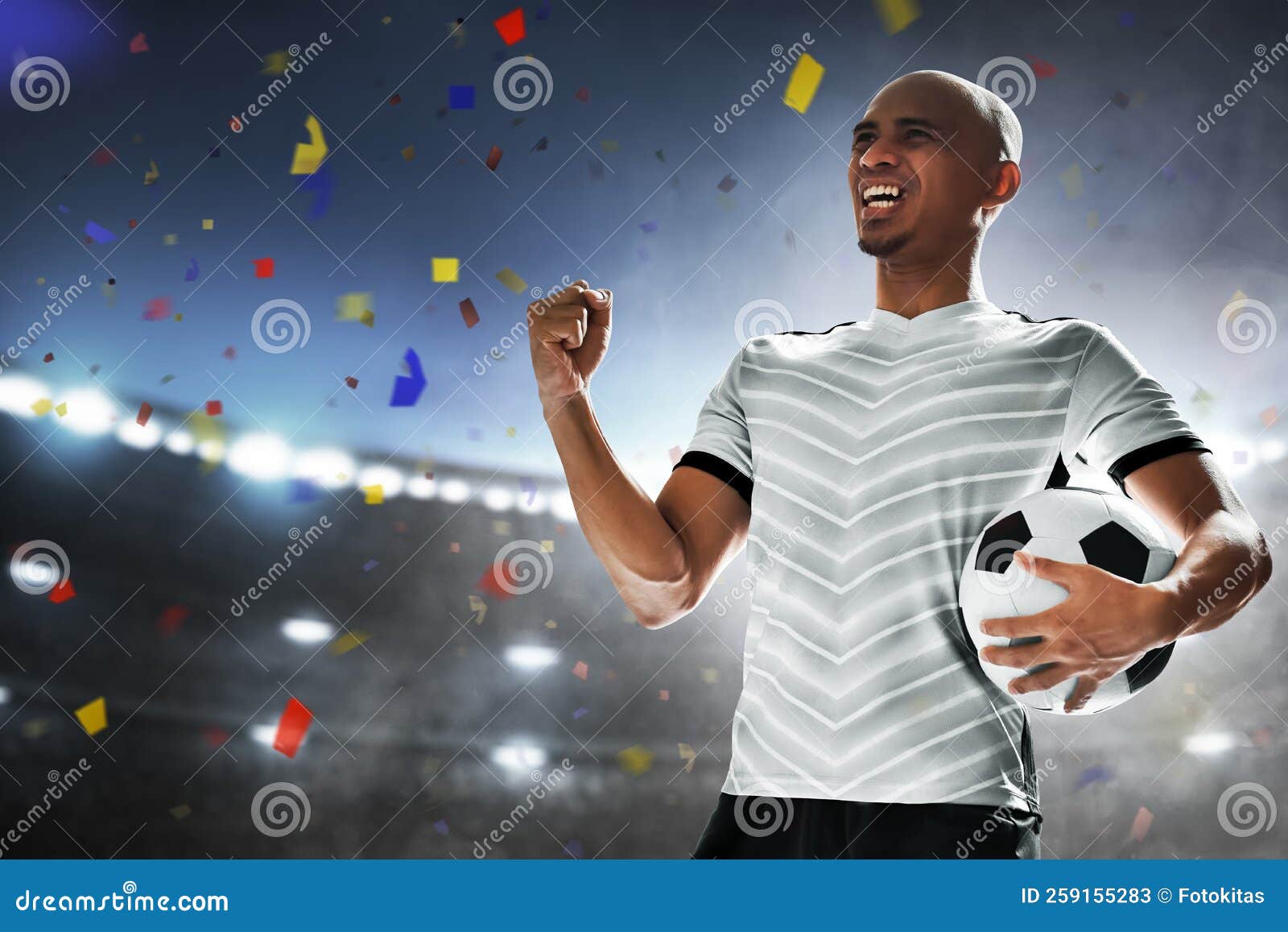 Soccer Player Celebration on the Stadium Stock Image - Image of ...