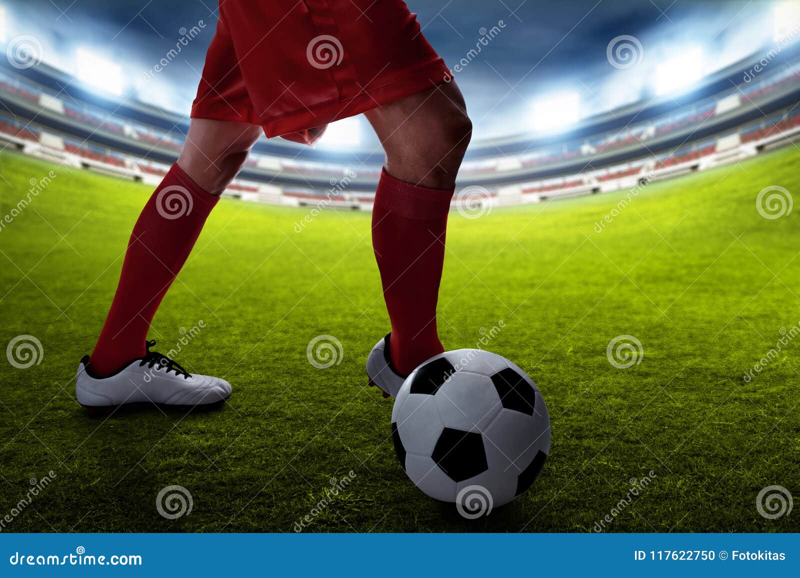 Soccer Player Dribble on the Fields Stock Photo - Image of competitive ...