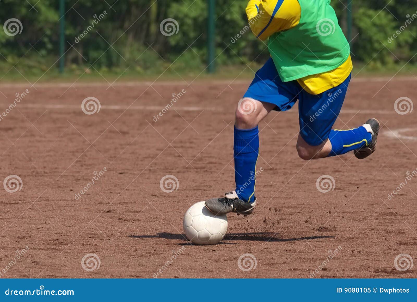Soccer player dribbling stock image. Image of leather - 9080105