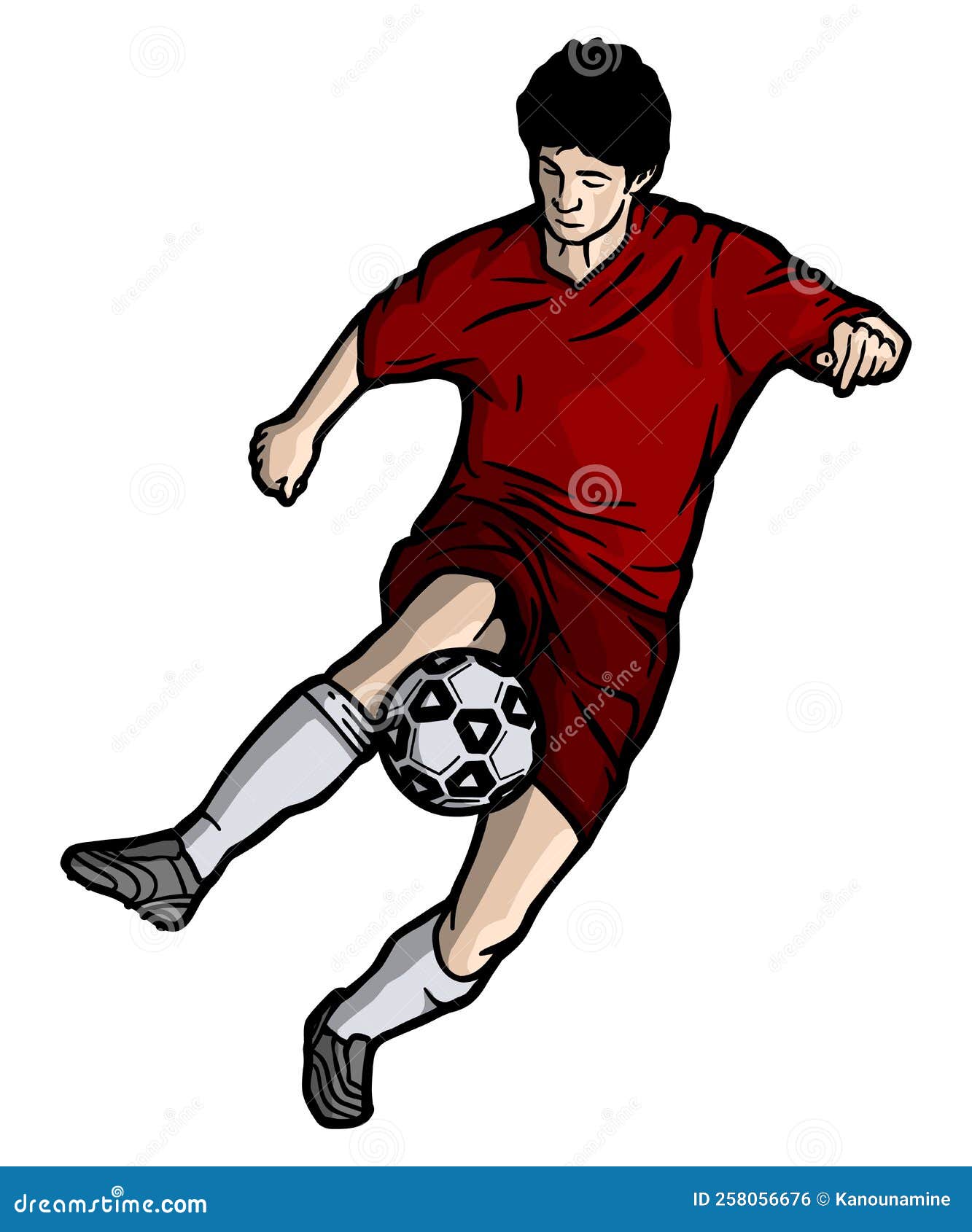 Soccer Player Dribbling - Vector Illustration Stock Illustration ...