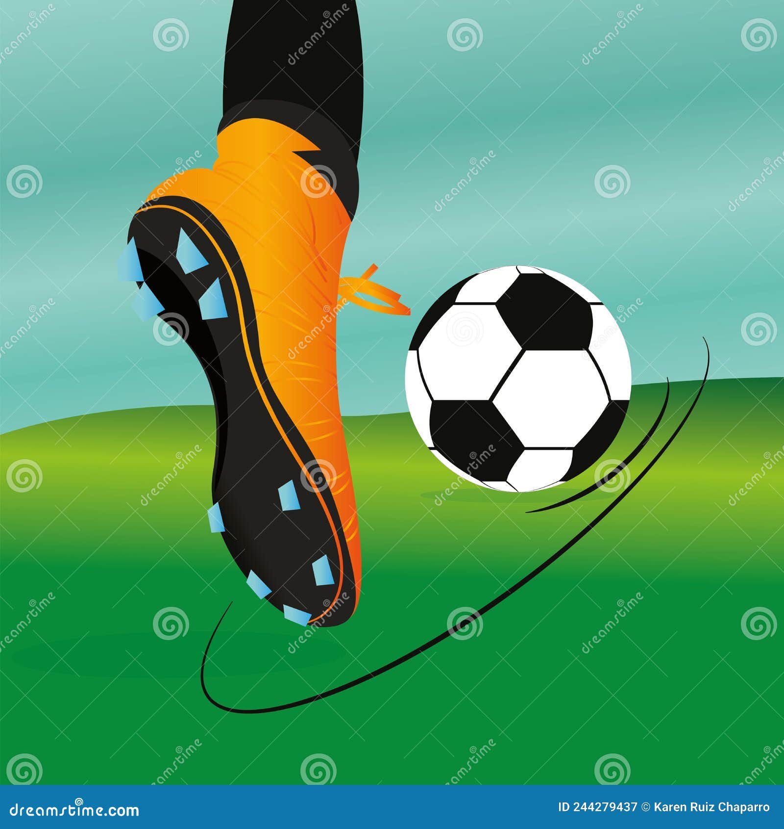 Soccer Player Foot Kicking a Ball Vector Stock Vector - Illustration of ...