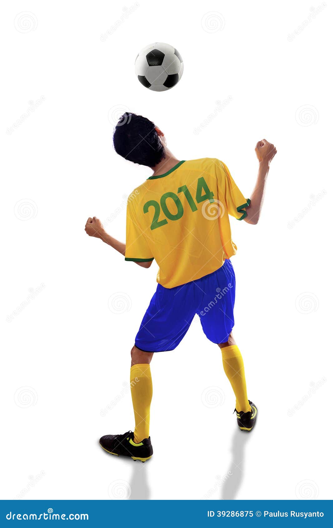 Soccer Player Heading Ball Isolated Stock Image - Image of championship ...