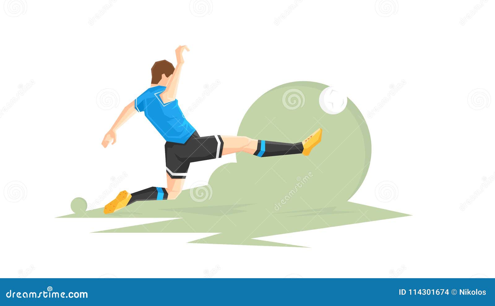 Soccer Player Kicking Ball stock vector. Illustration of logo - 114301674