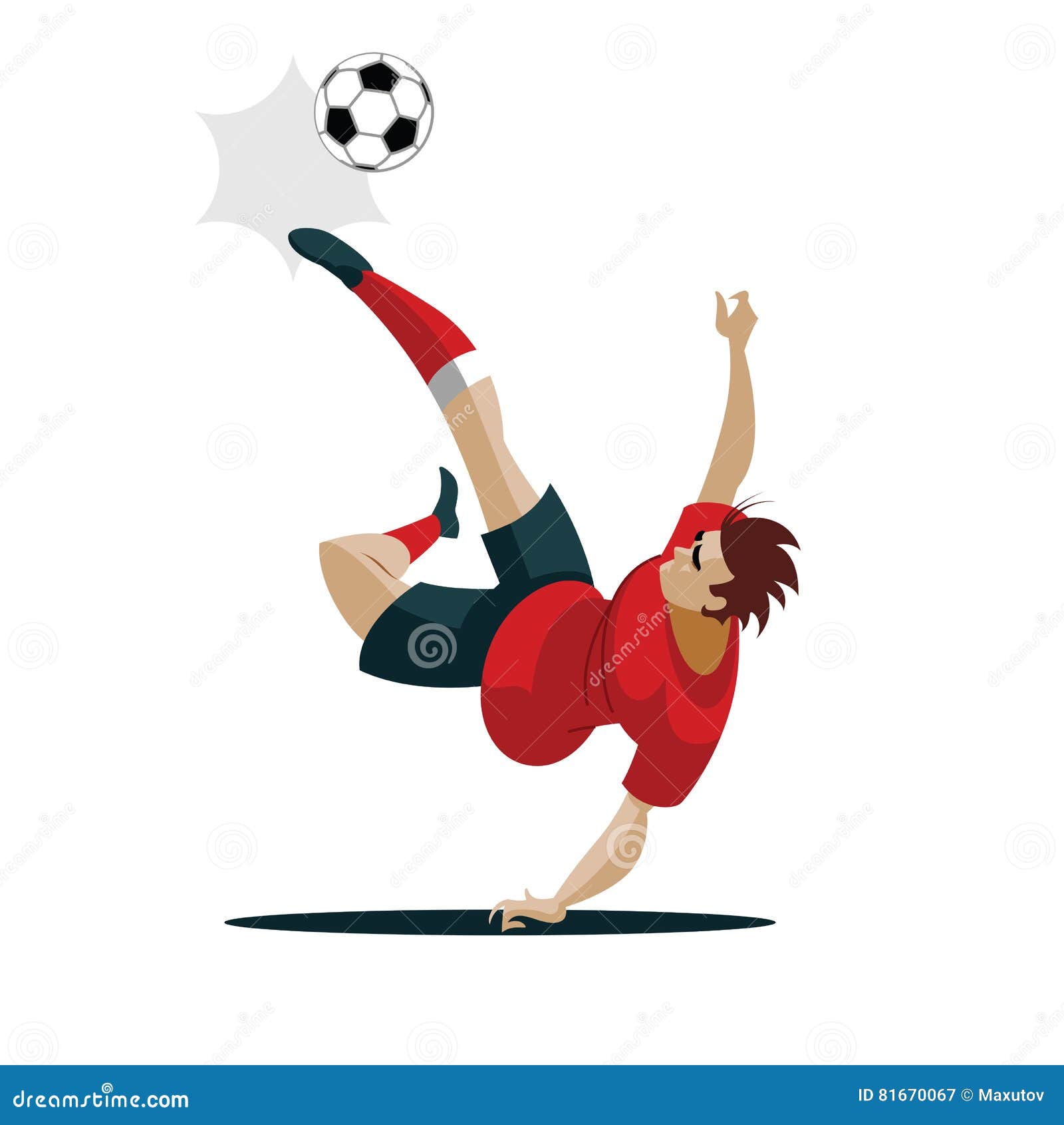 Soccer Player Kicking Ball stock vector. Illustration of competitive ...