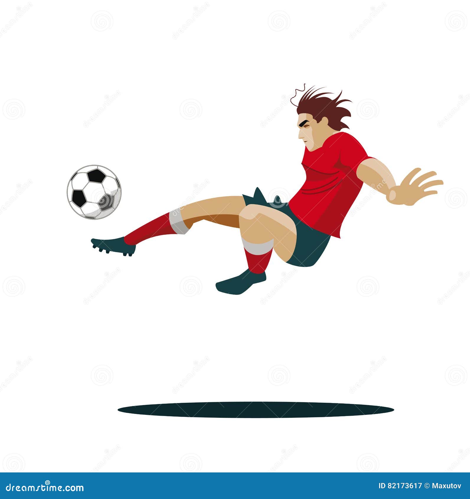 Soccer Player Kicking Ball stock vector. Illustration of males - 82173617
