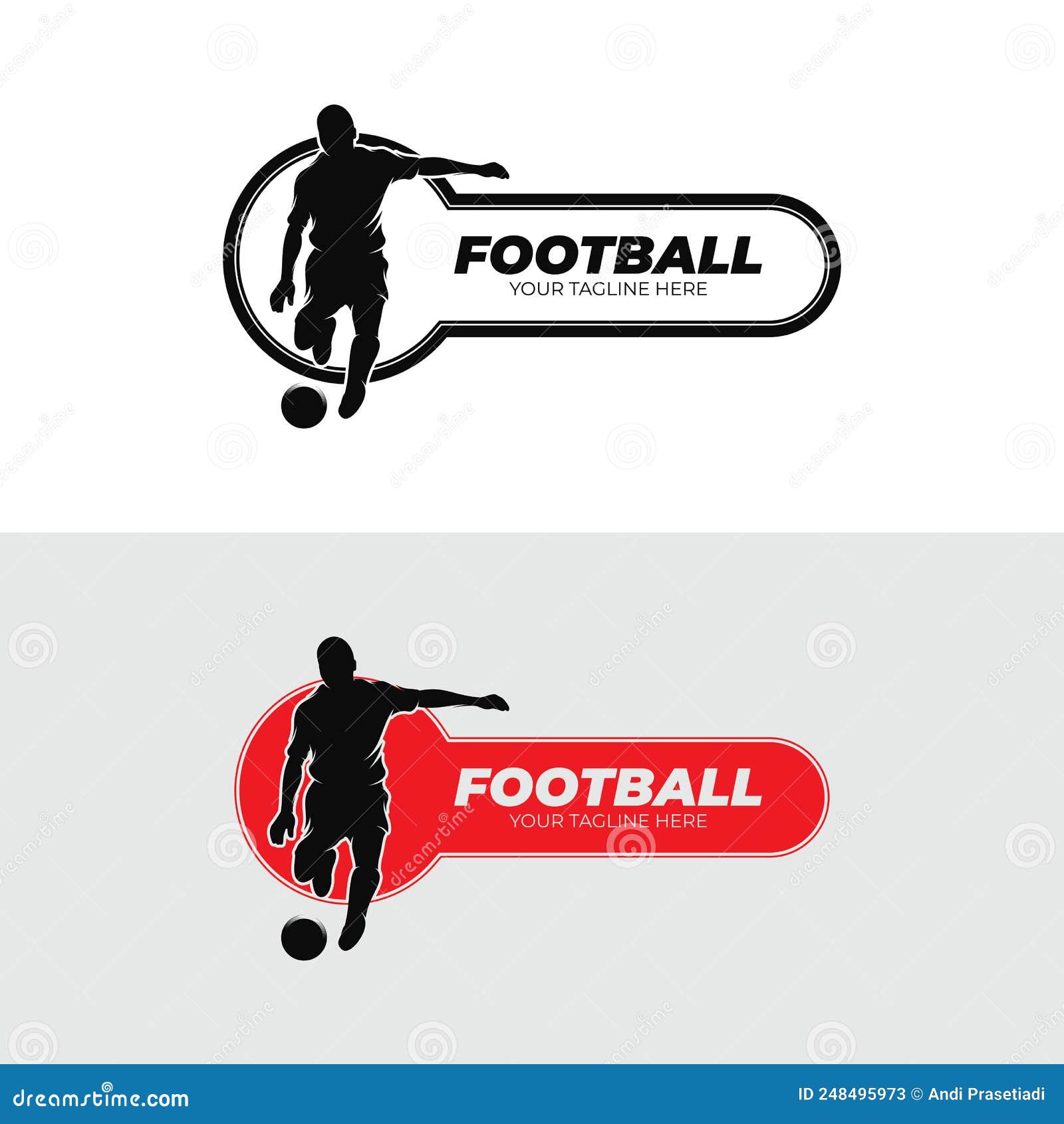 Soccer Player Logo Design Template Stock Vector - Illustration of ...