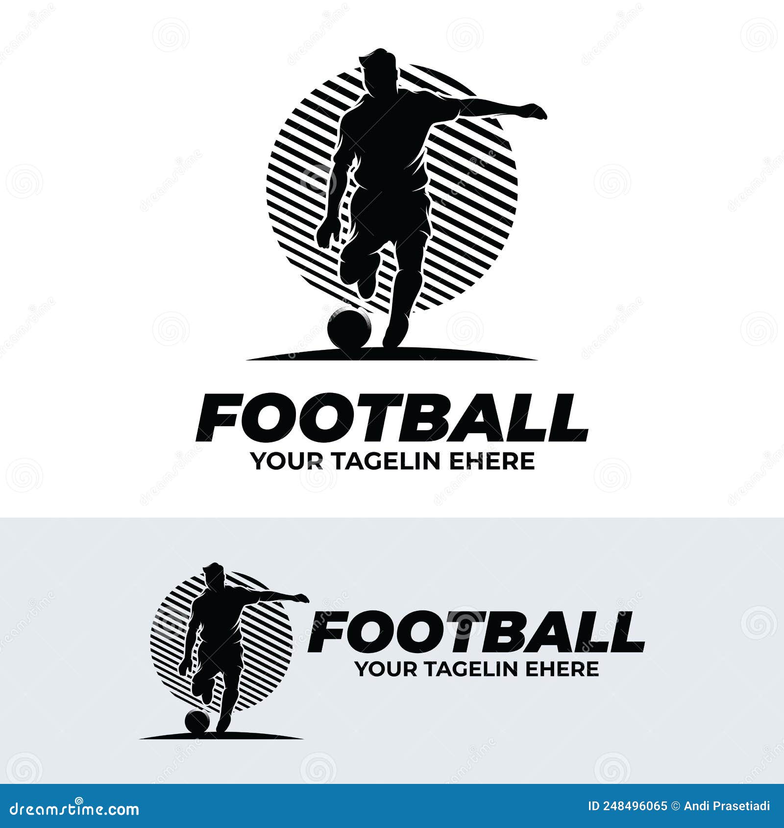 Soccer Player Logo Design Template Stock Vector - Illustration of ...