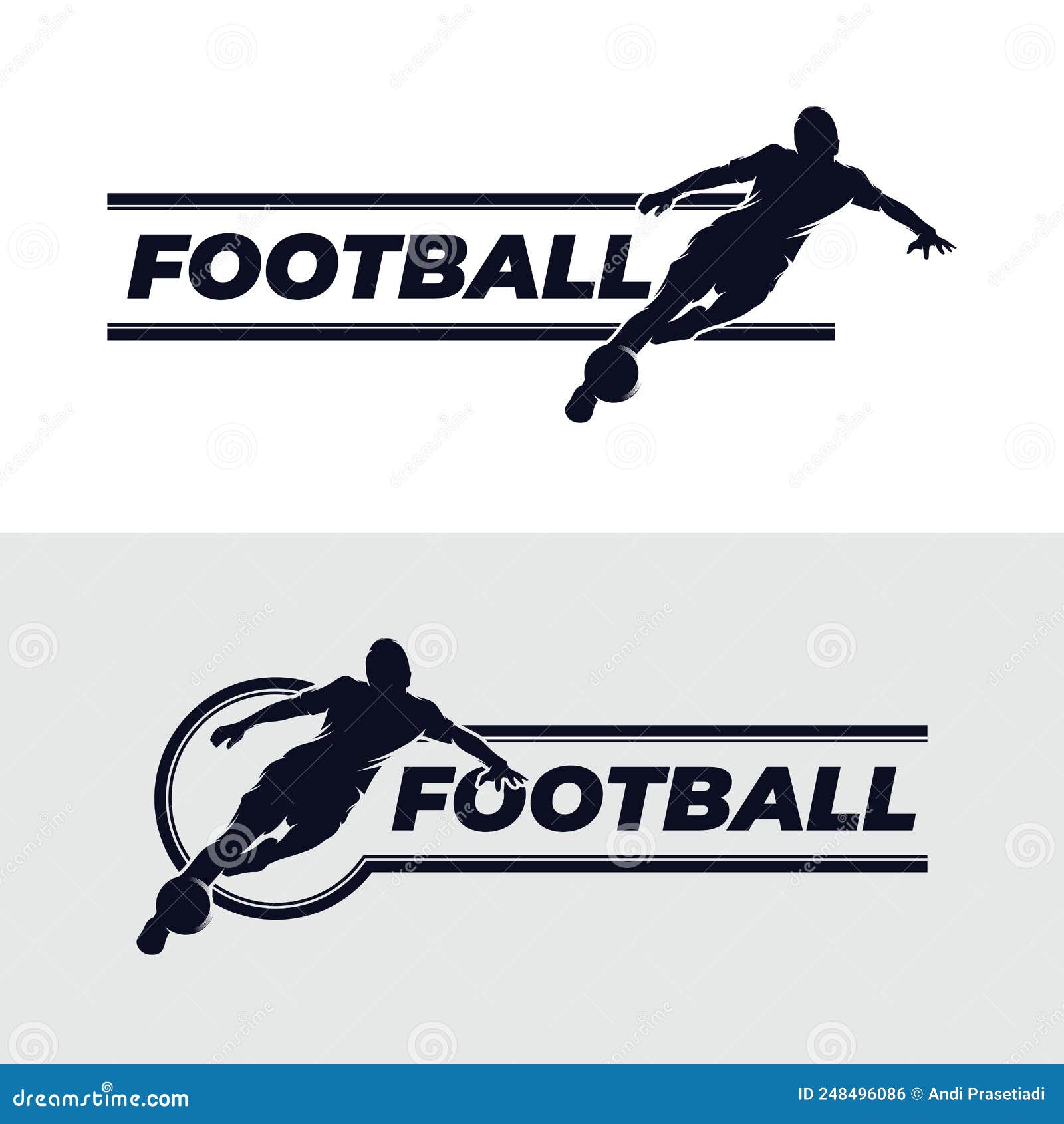 Soccer Player Logo Design Template Stock Vector - Illustration of ...