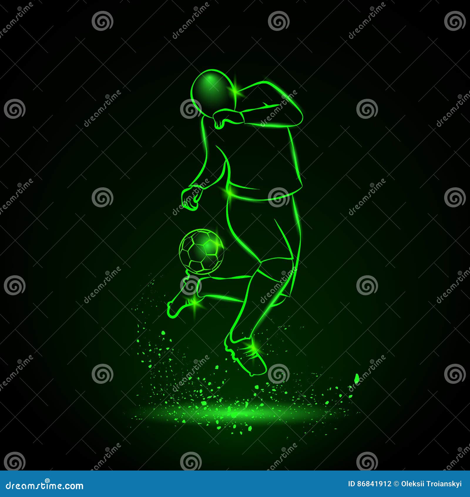 Feint With Ball Icon. Elements Of Soccer In Action In Neon Style Icons ...