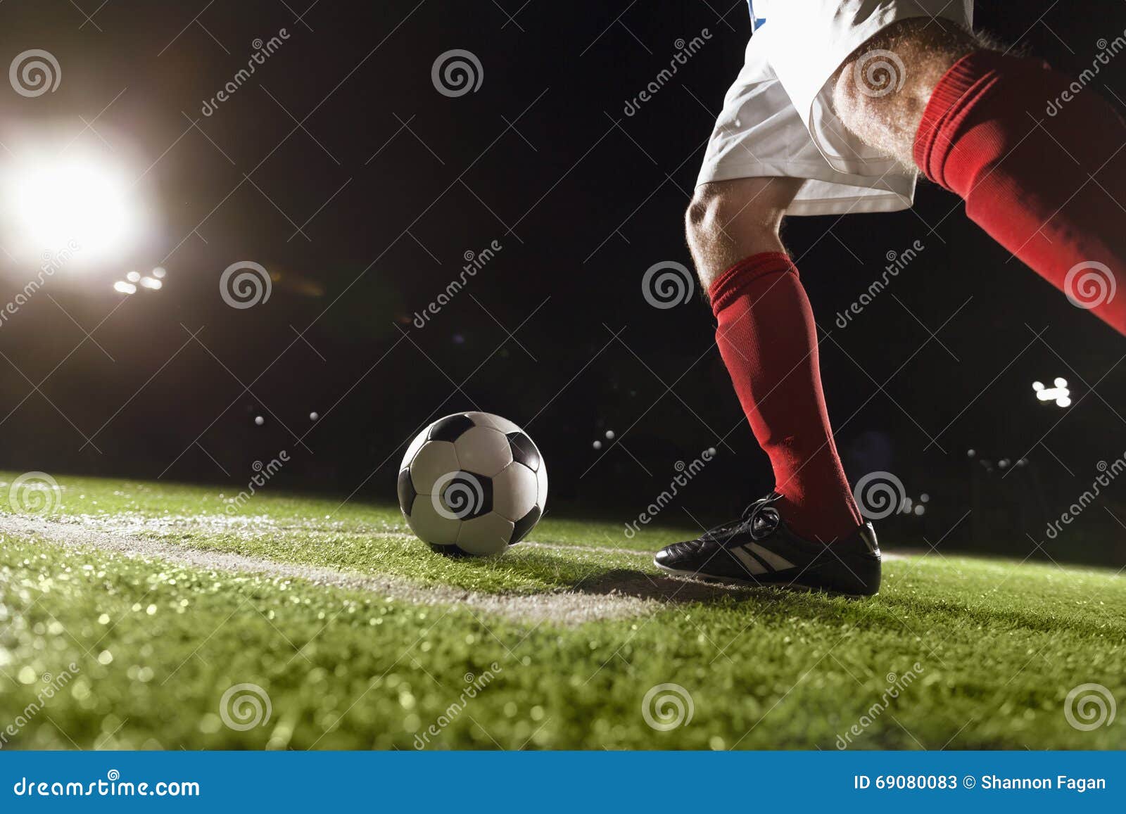 Soccer Player Making a Corner Kick Stock Image - Image of football ...