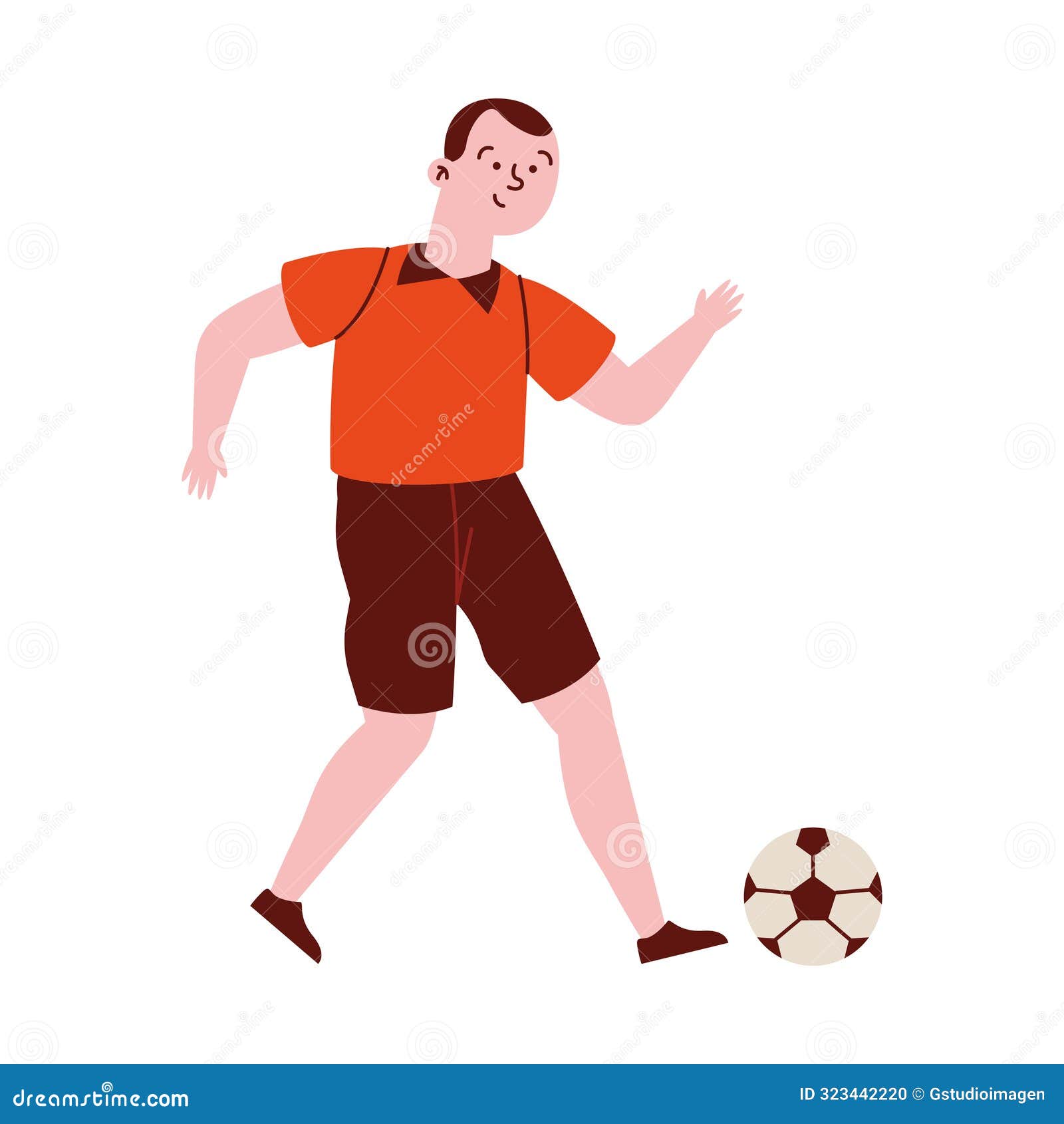 Soccer Player Man with Ball Stock Vector - Illustration of isolated ...