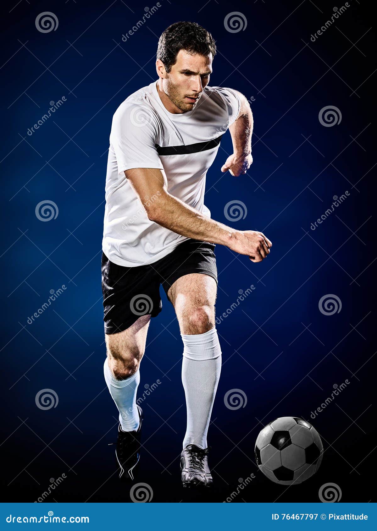 Soccer player man isolated stock image. Image of football - 76467797