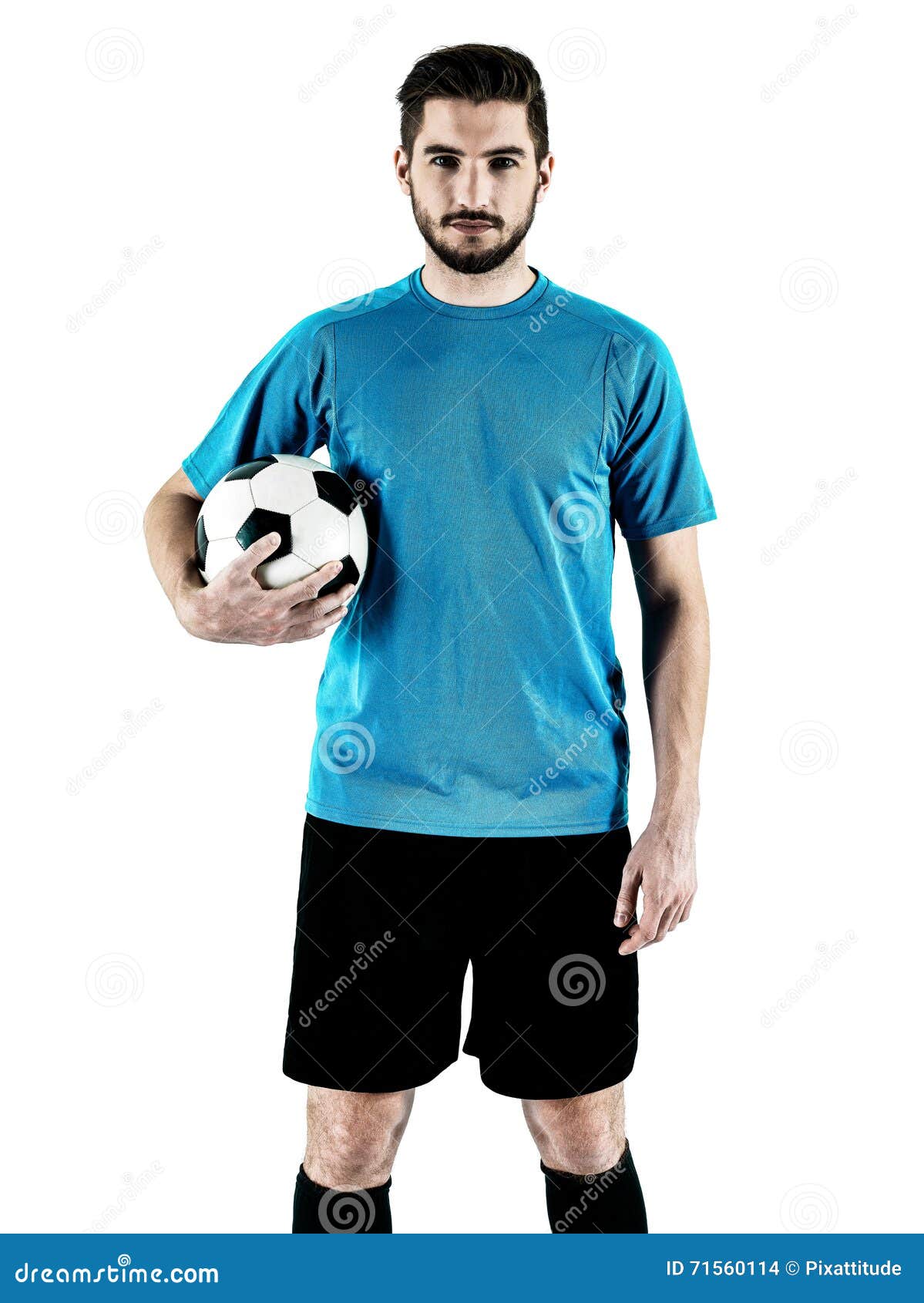 Soccer player Man Isolated stock photo. Image of football - 71560114