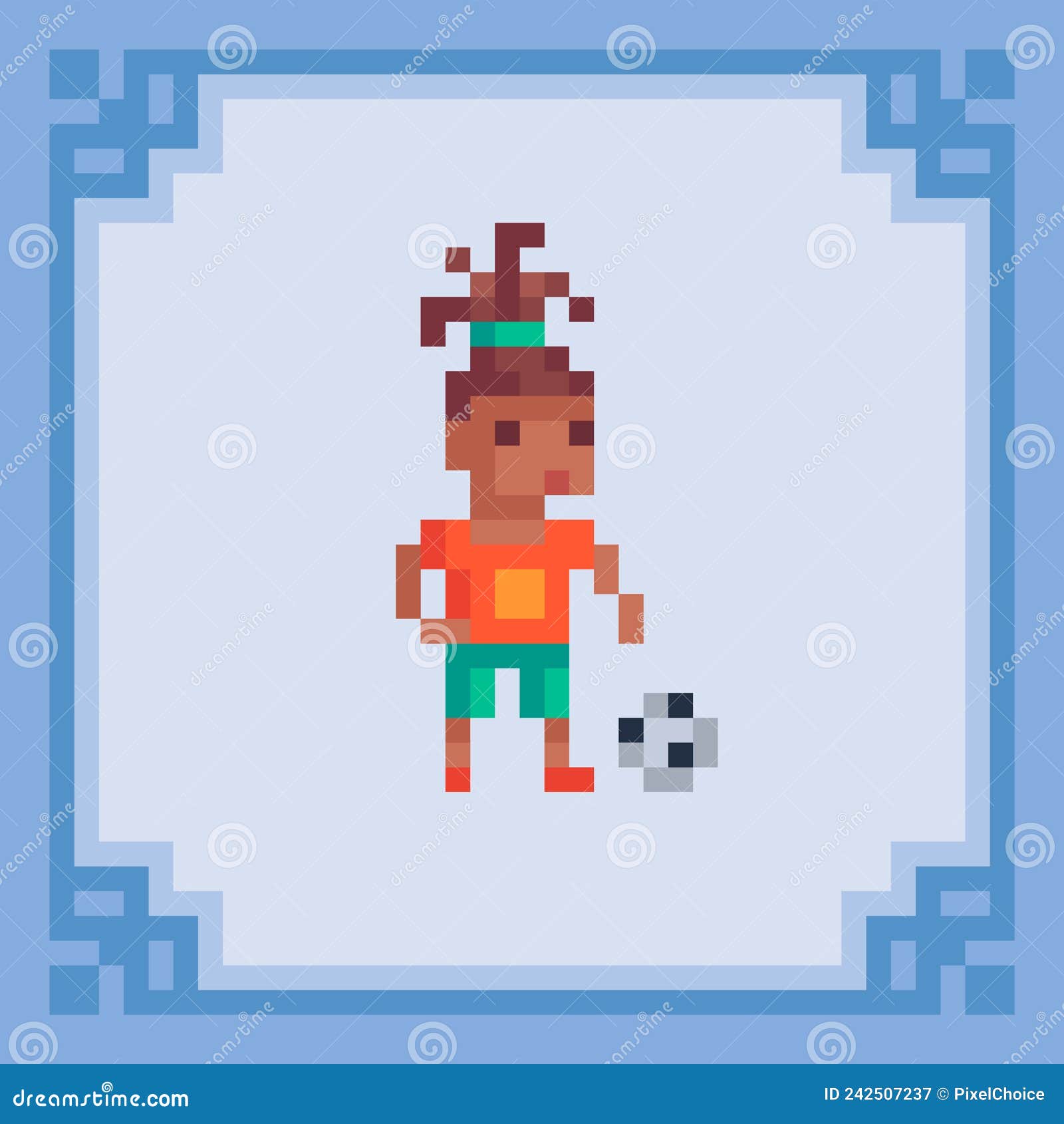 Soccer Player. Pixel Art Character Stock Vector - Illustration of large ...