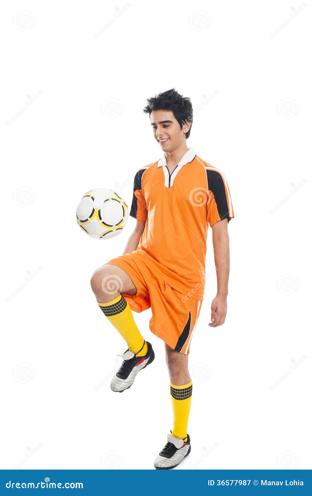 Soccer Player Playing with a Soccer Ball Stock Image - Image of adult ...