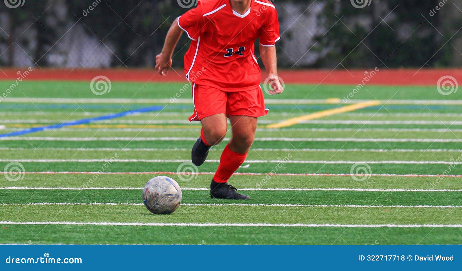 Soccer Player Running Down the Field during a Game Stock Photo - Image ...