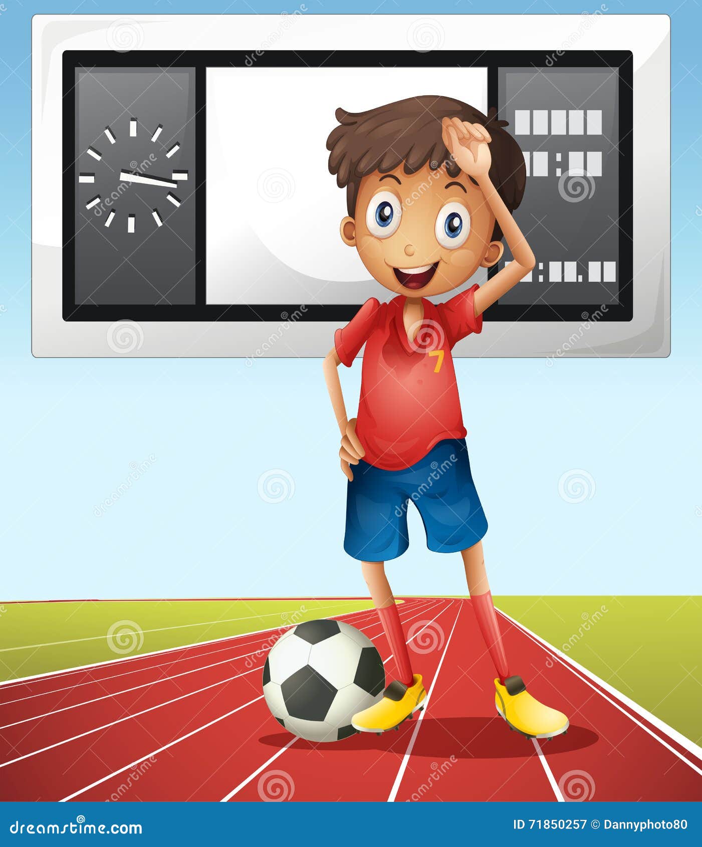 Soccer Player and Score Board Stock Illustration - Illustration of ...