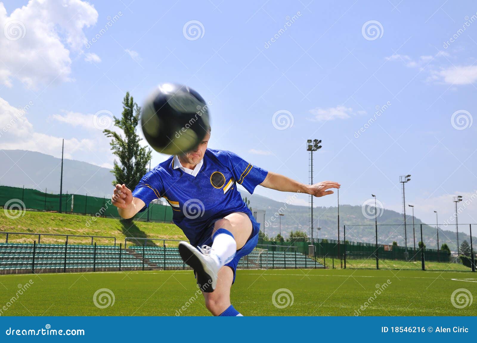 Soccer Player Shooting Ball Stock Photo - Image of human, soccer: 18546216