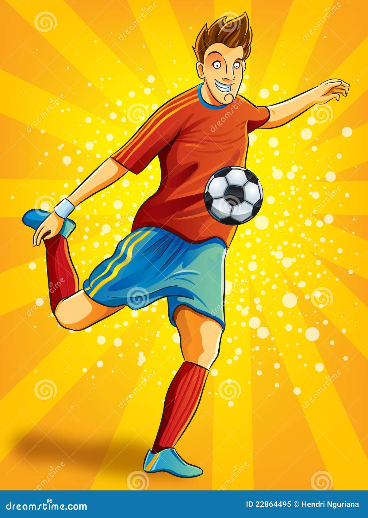 Soccer Player Shooting a Ball Stock Vector - Illustration of kick, foot ...