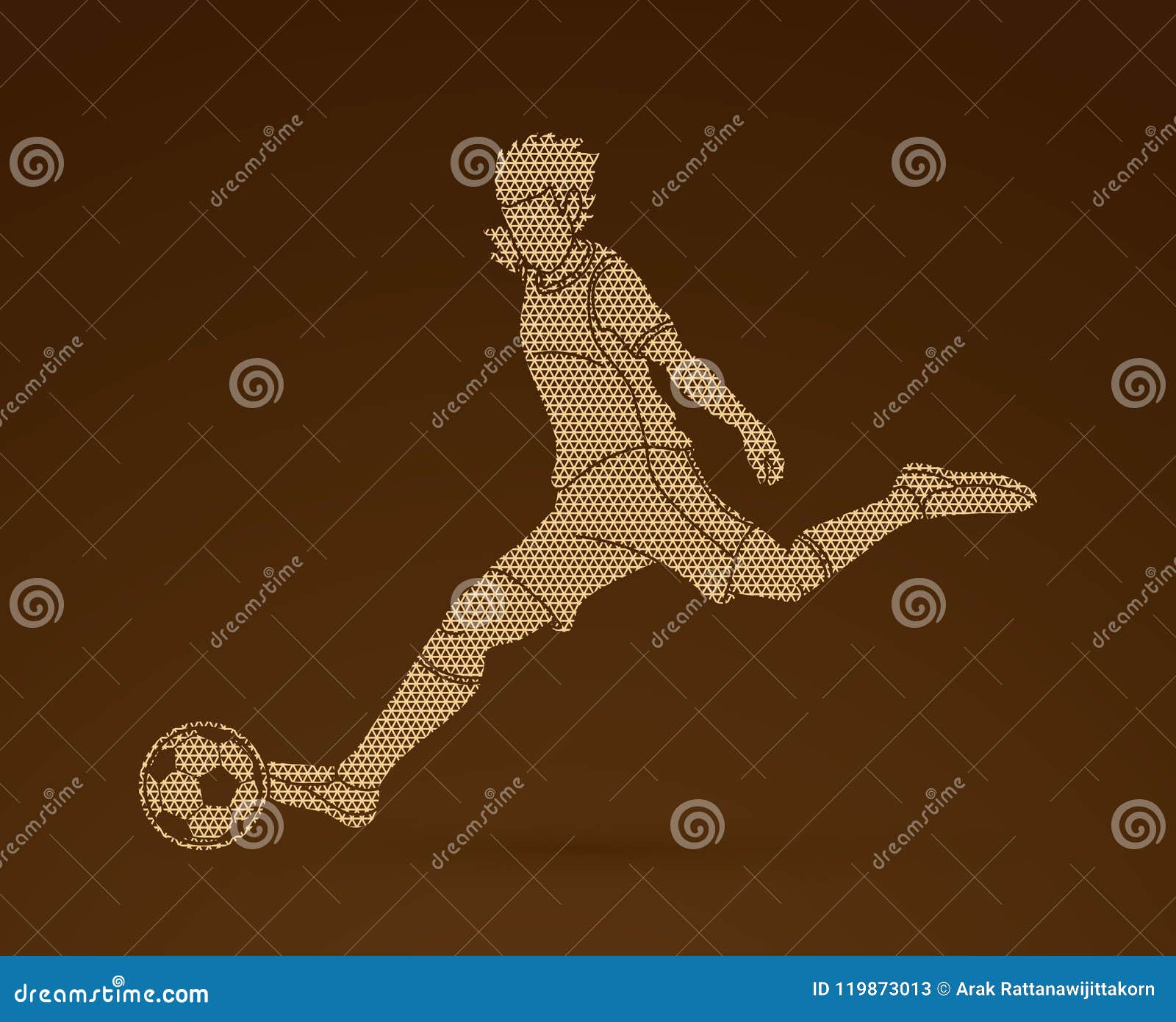 Soccer Player Shooting a Ball Action Stock Vector - Illustration of ...