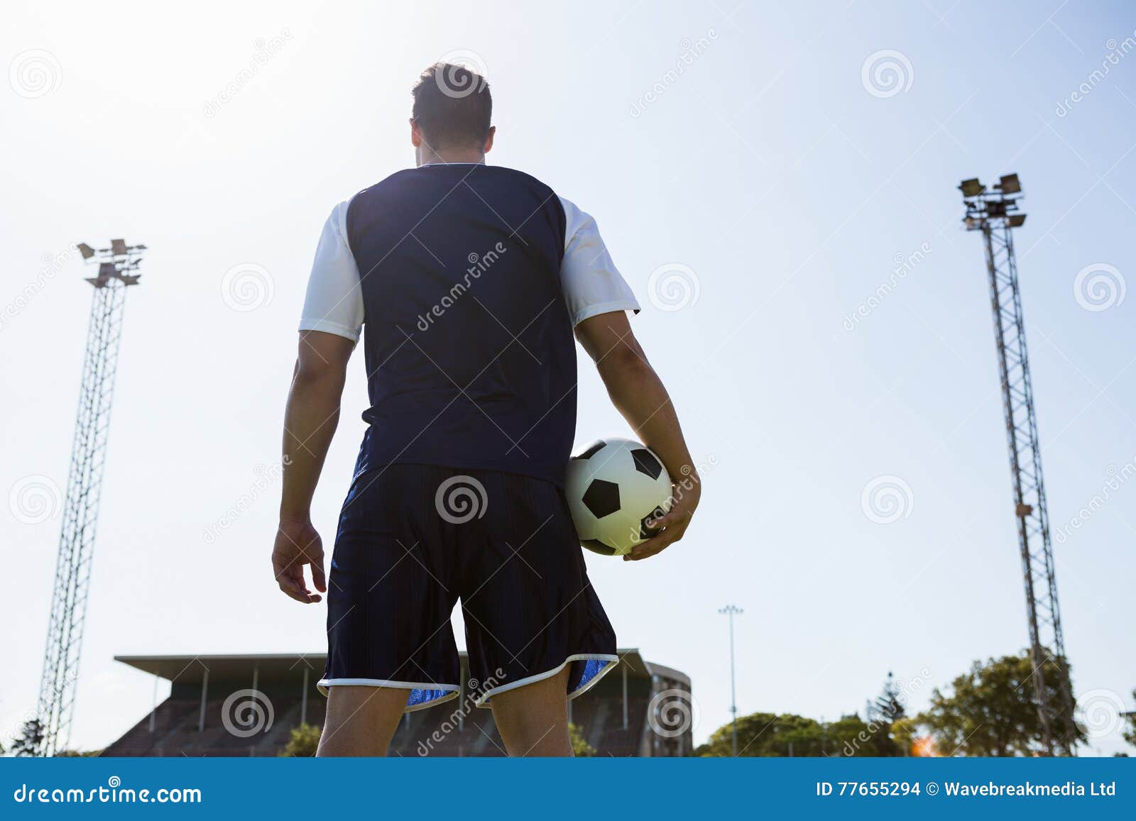 Soccer Player Standing with a Ball Stock Photo - Image of person ...