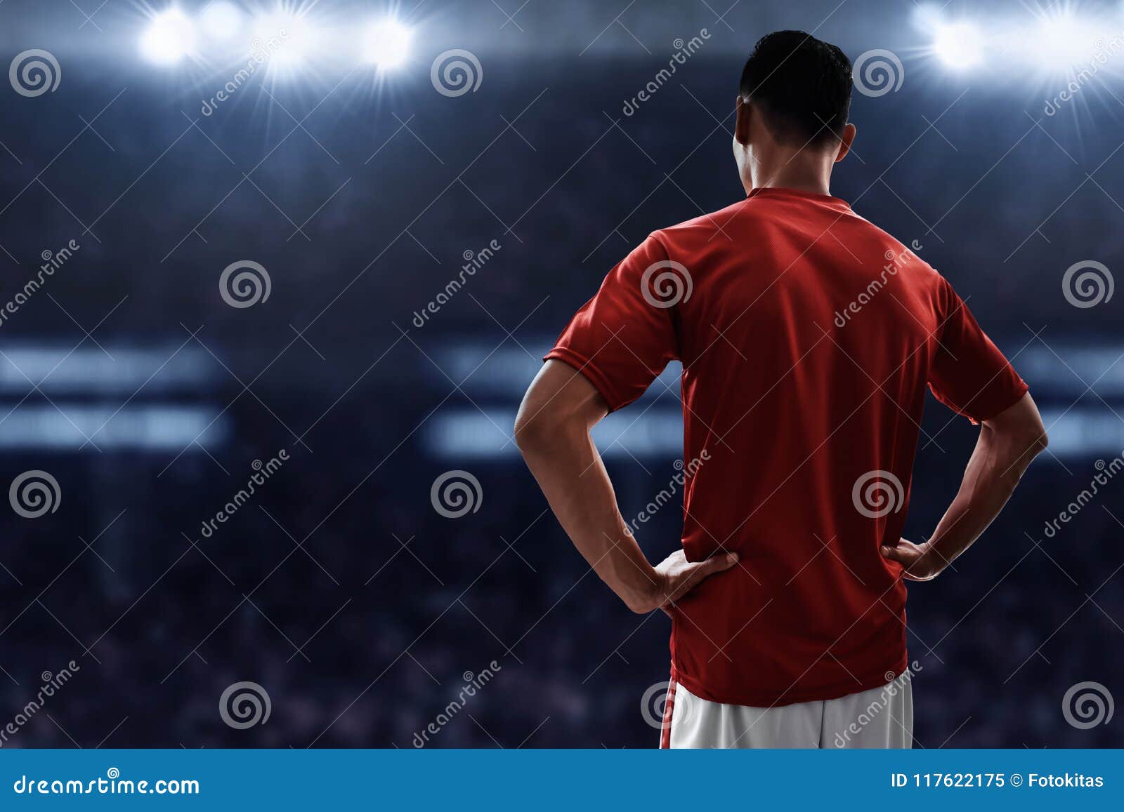 Soccer Player Standing on the Fields Stock Image - Image of forward ...