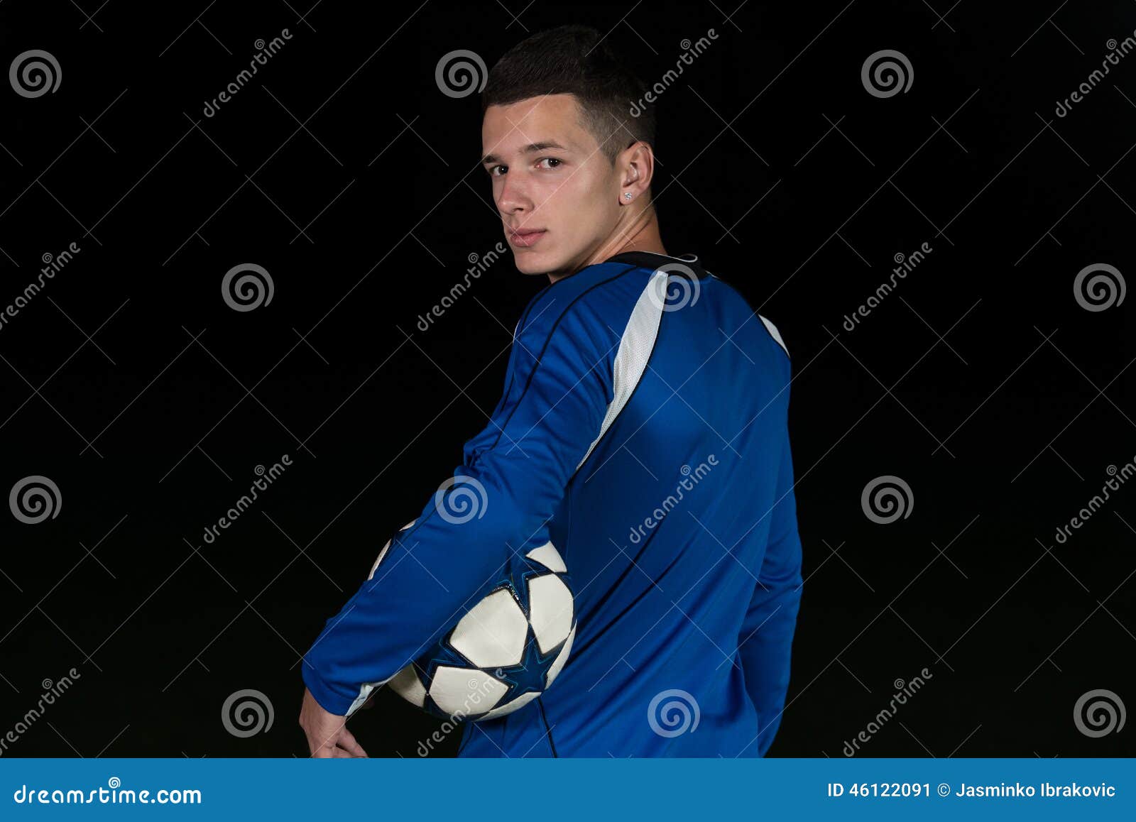 Soccer Player Standing Portrait Stock Image - Image of jump, handsome ...